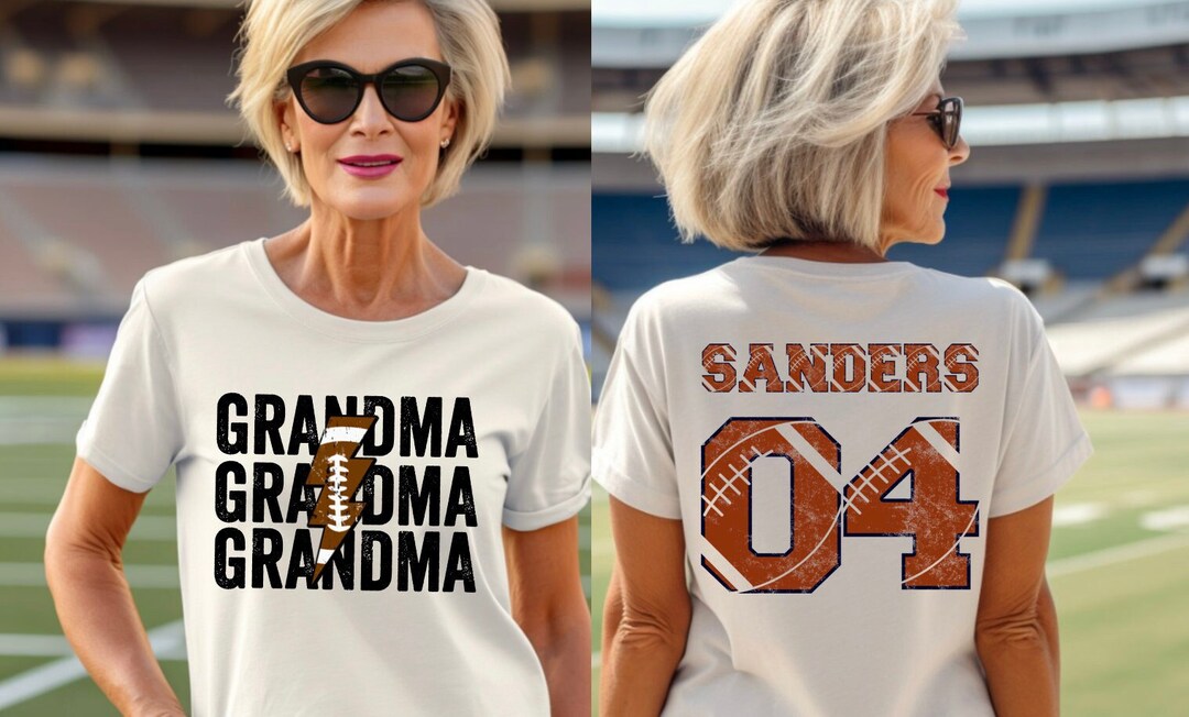 Custom Football Grandma Shirt, Football Nana Shirt, Grandmother Family ...