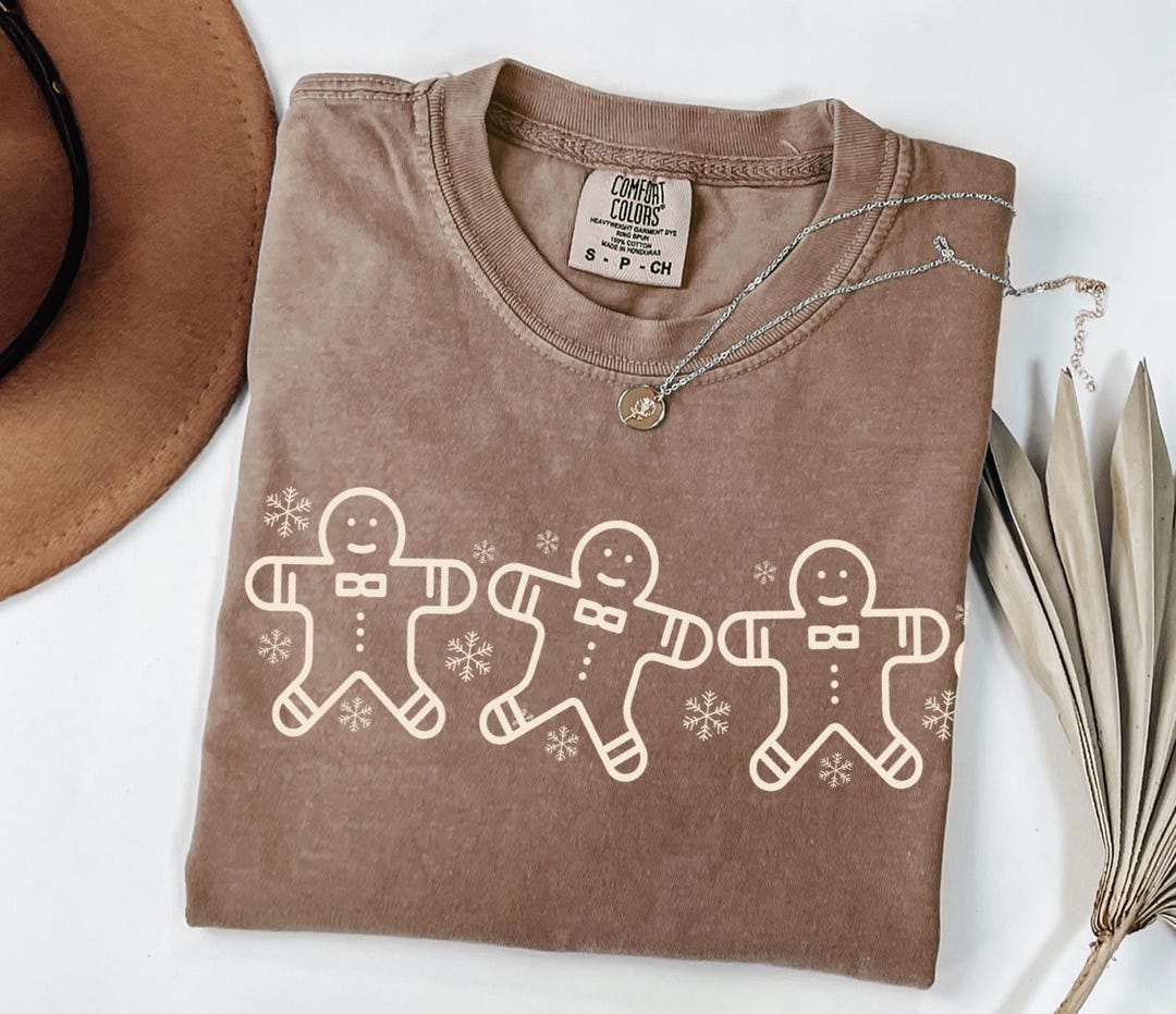 Comfort Color Gingerbread Shirt, Cute Christmas Shirt, Gingerbread Man ...