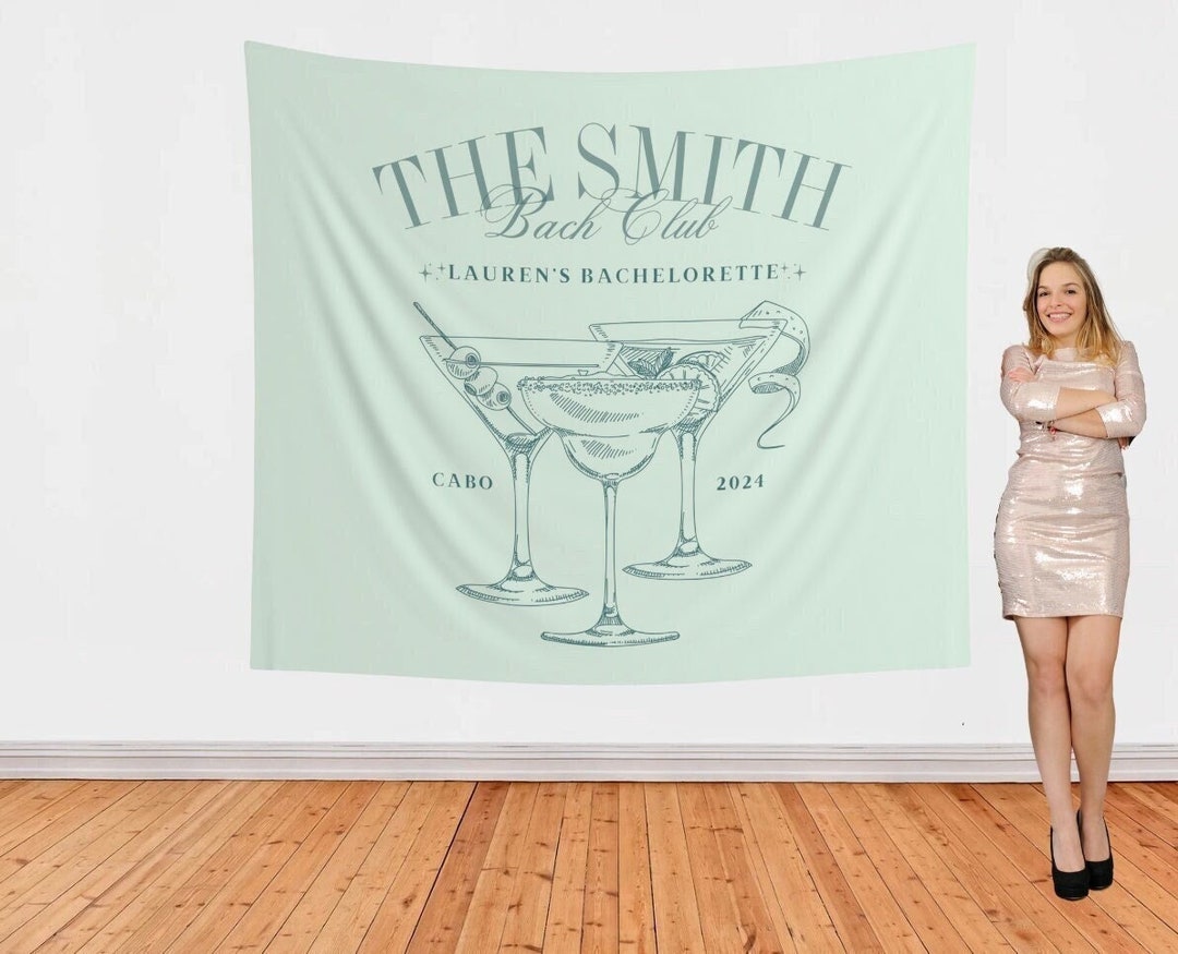 Custom Luxury Bachelorette Club Banner - Last Name Bridal Gift - Custom ...