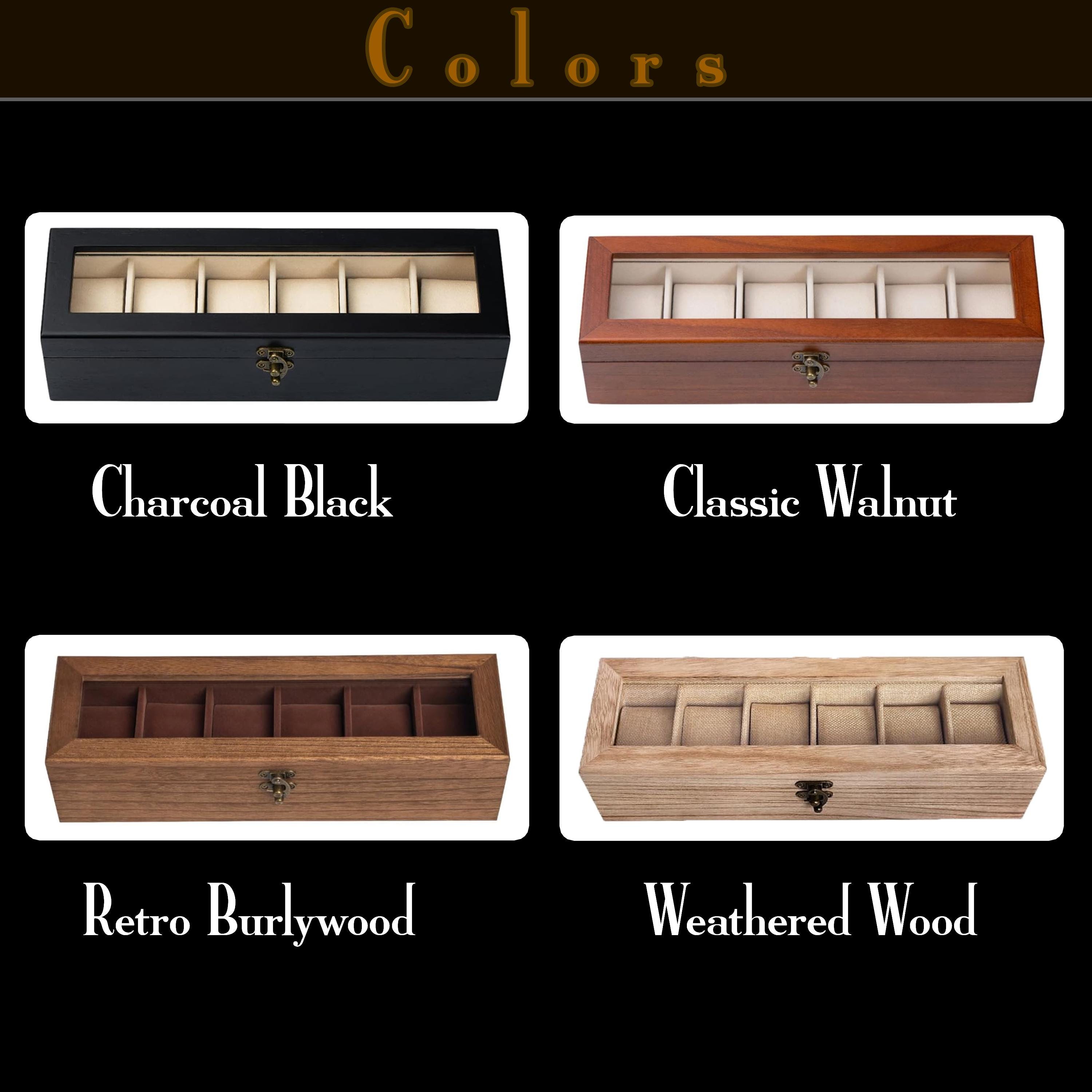 Custom Watch Box With Glass Lid – Personalized Wooden Watch Case ...