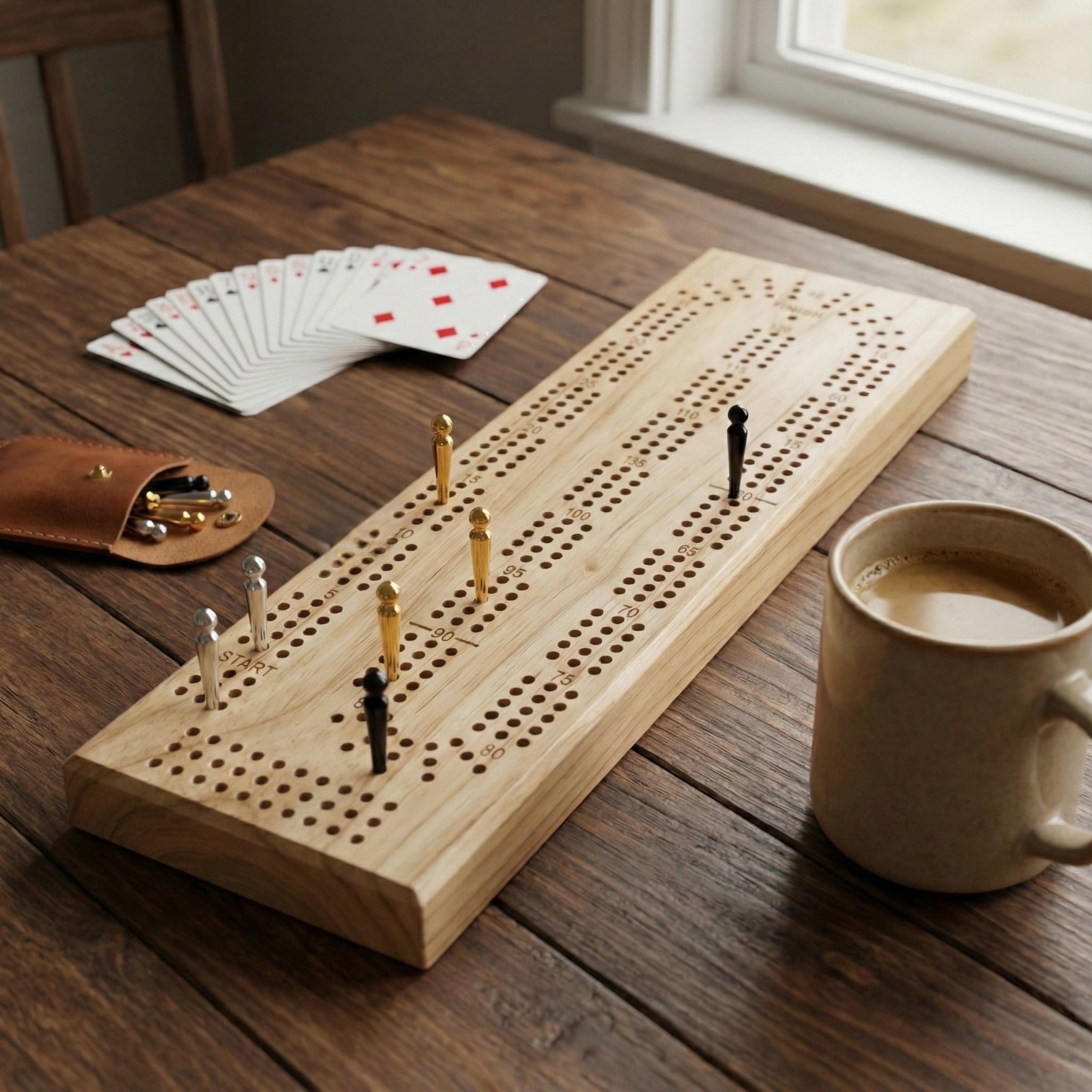 Custom Cribbage Board - Personalized Cribbage Set With Storage Foldable ...