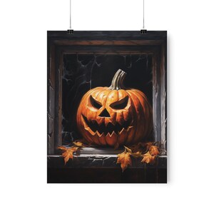 Pumpkin in the Window Halloween Decor Digital Wall Art, Halloween Print ...