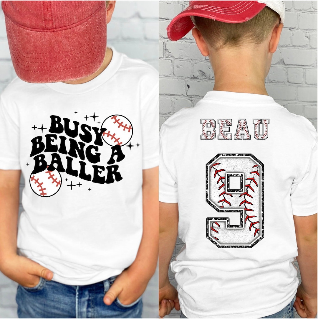Kid Baseball Shirt, Boy Baseball Game Shirt, Custom Baseball Number ...
