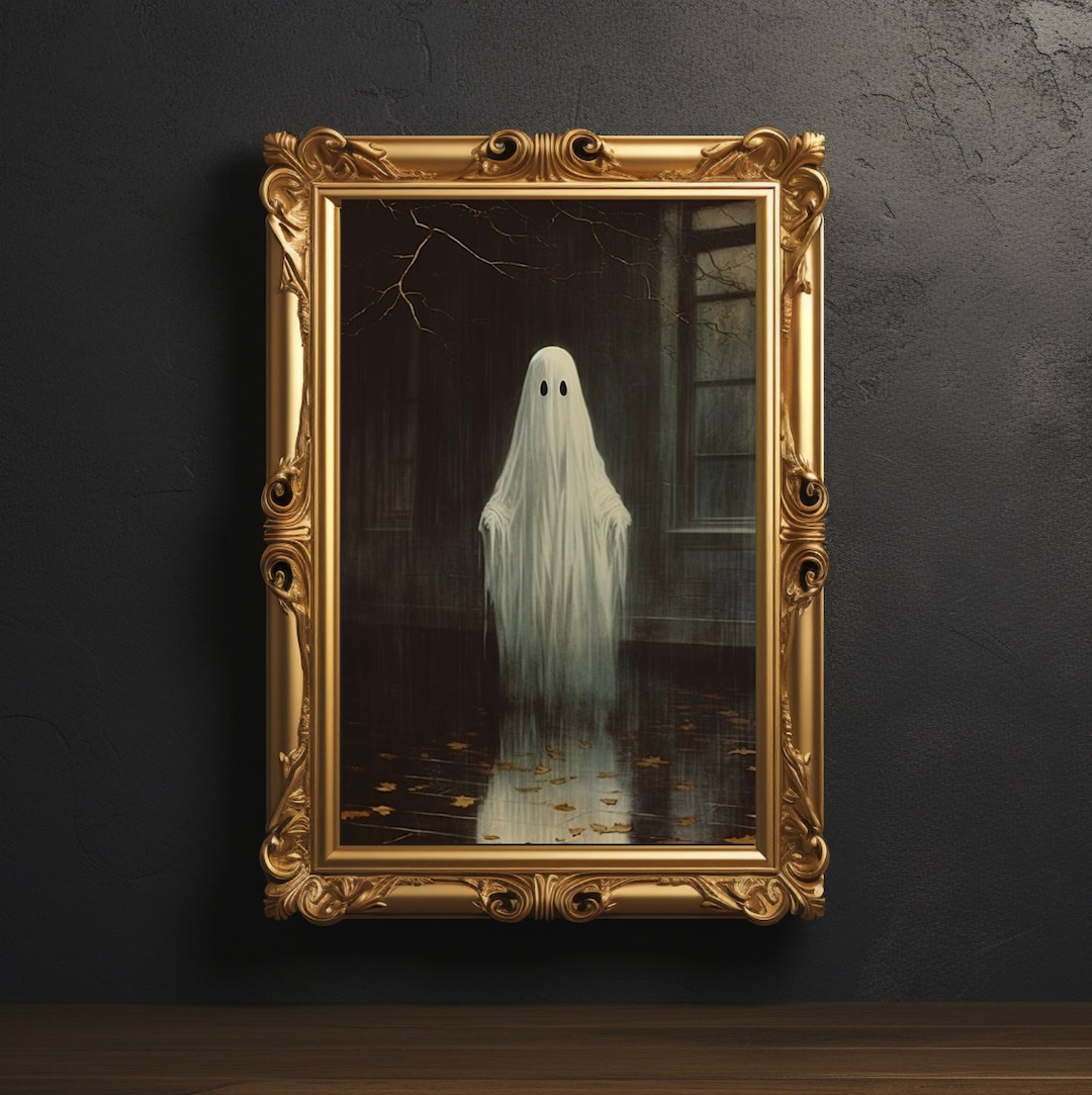 Ghost Painting Halloween Wall Art, Whimsigoth Decor, Halloween Indoor ...