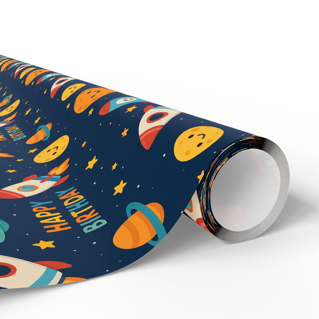 Space Rocket Ships Planets Gift Wrap Paper - Etsy