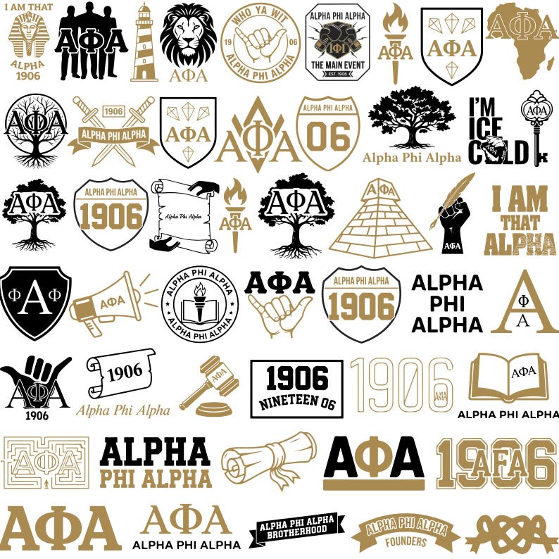 Alpha Phi Alpha Svg Bundle, Fraternity SVG, 1906 African American Svg ...