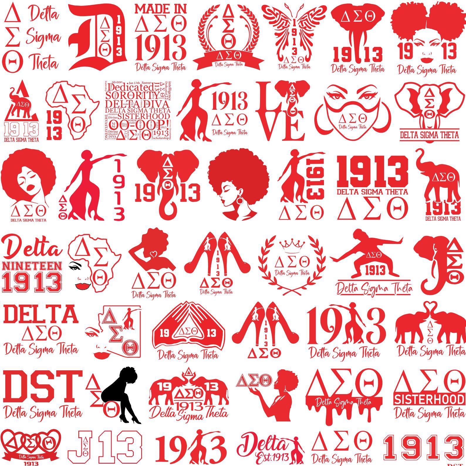 Delta Sigma Theta Svg Bundle, Greek Sorority Svg, Greek Letters Svg ...