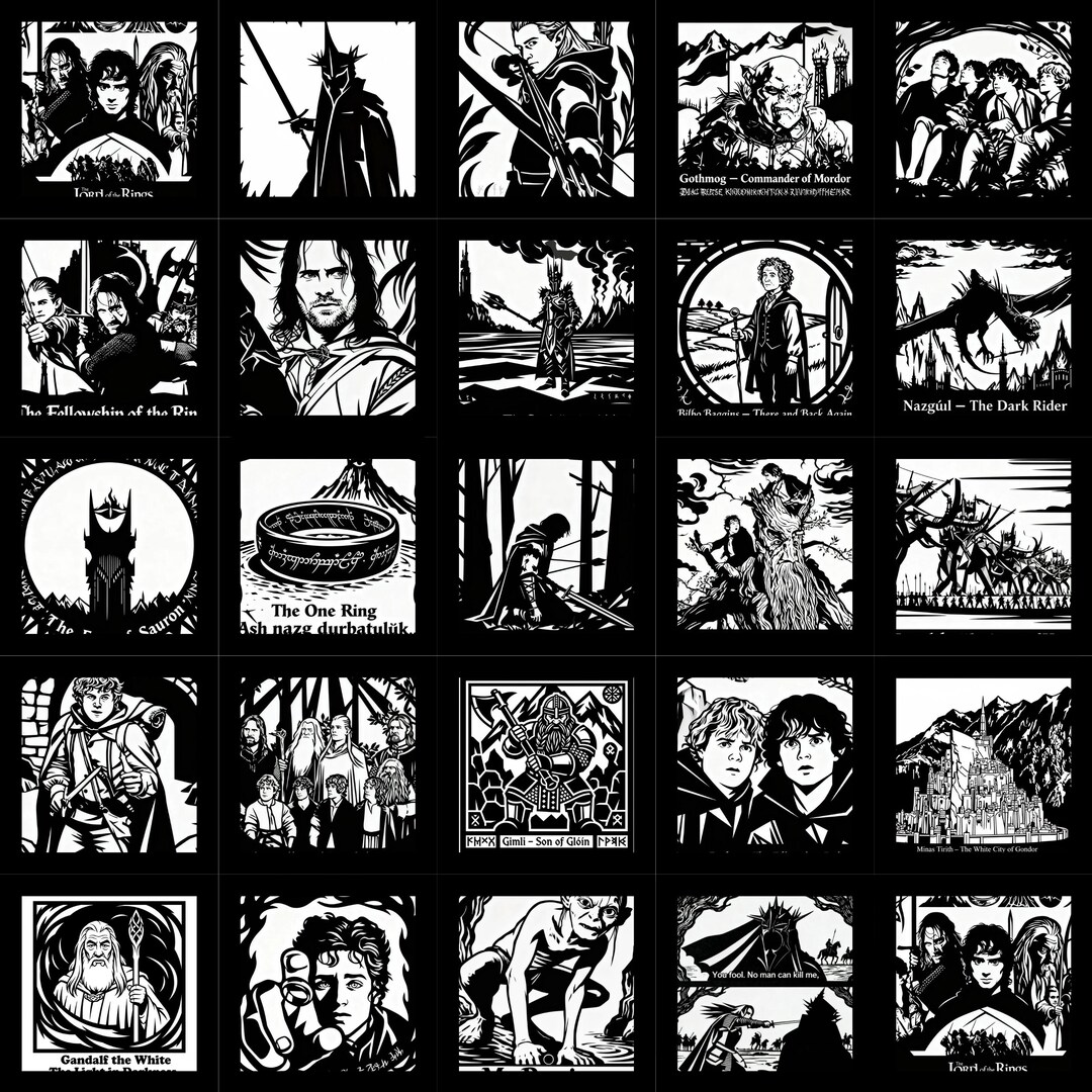 LOTR, the Lord of the Rings Bundle, Svg, Dxf, Design for CNC, Laser ...