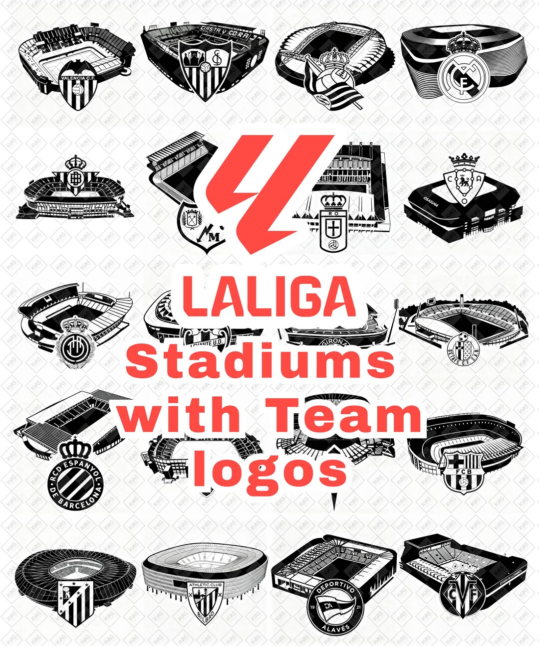 La Liga – Laliga Stadiums Bundle, Svg, Dxf, Design for CNC, Laser ...