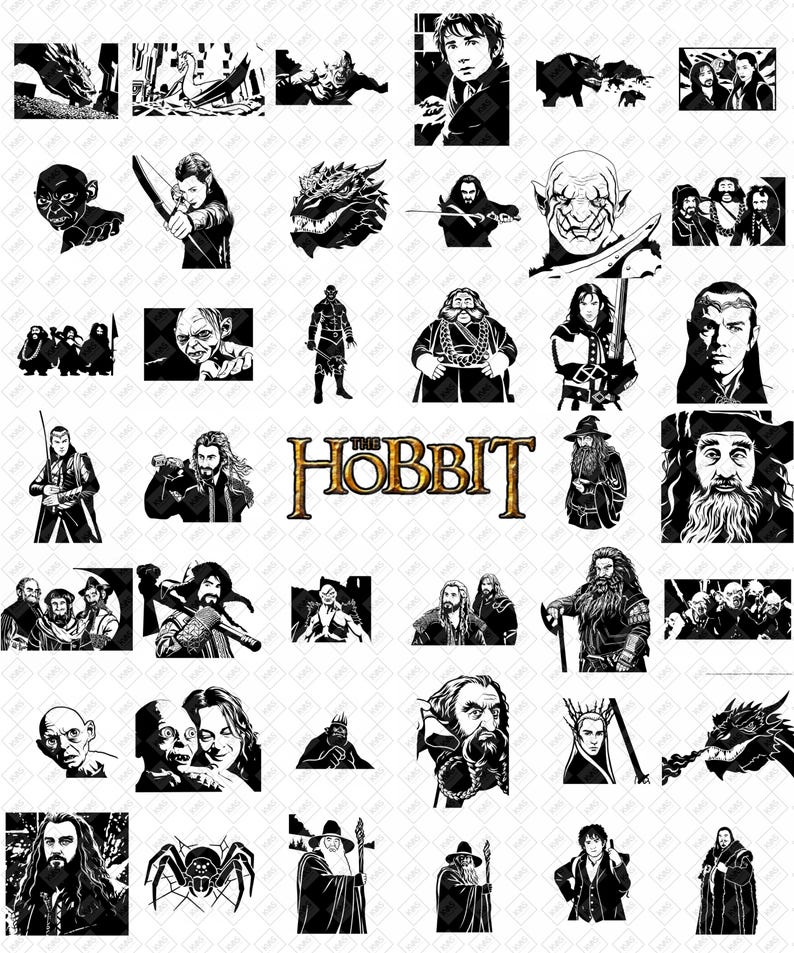 The Hobbit Bundle, Svg, Dxf, Design for CNC, Laser Cutting, Glowforge ...