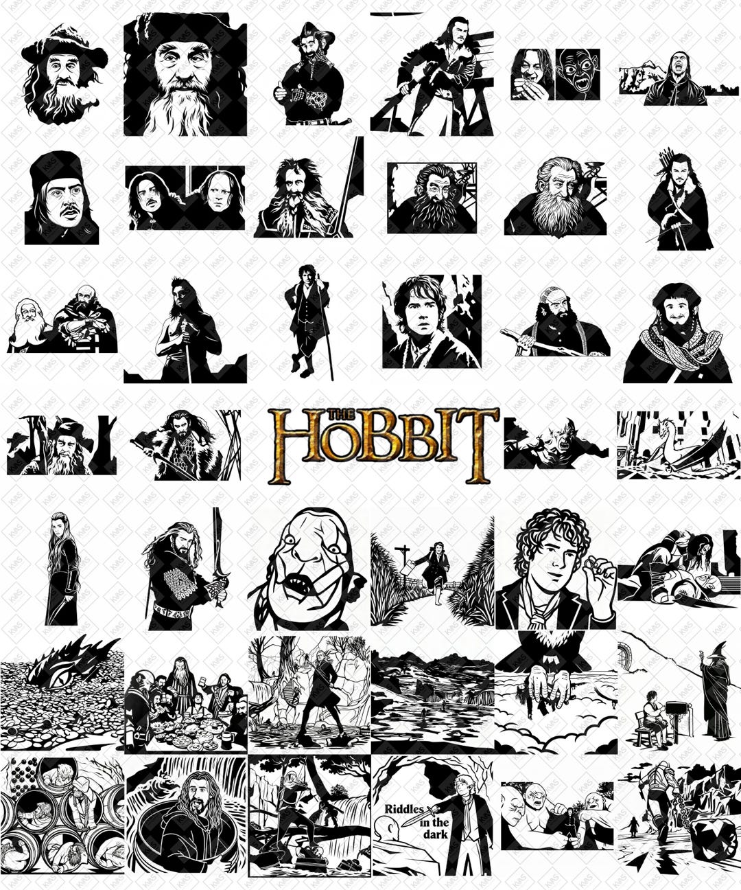 The Hobbit Bundle, Svg, Dxf, Design for CNC, Laser Cutting, Glowforge ...
