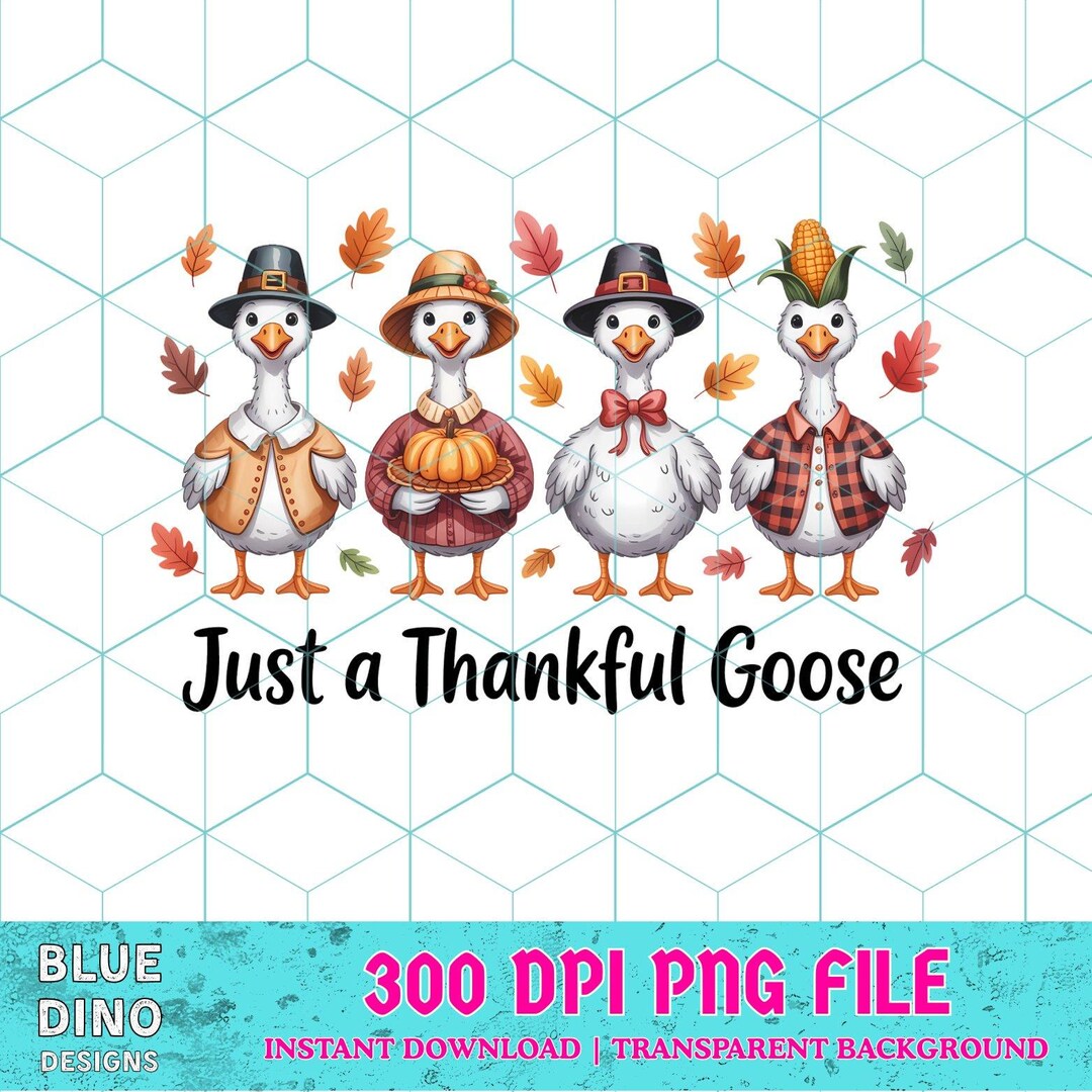 Just a Thankful Goose - Whimsical Clipart of Festive Geese Celebrating ...