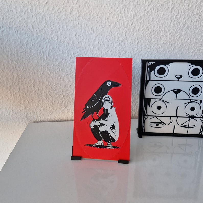 3D Printed Anime Style Art Plaque With Display Stand | PLA Decor ...