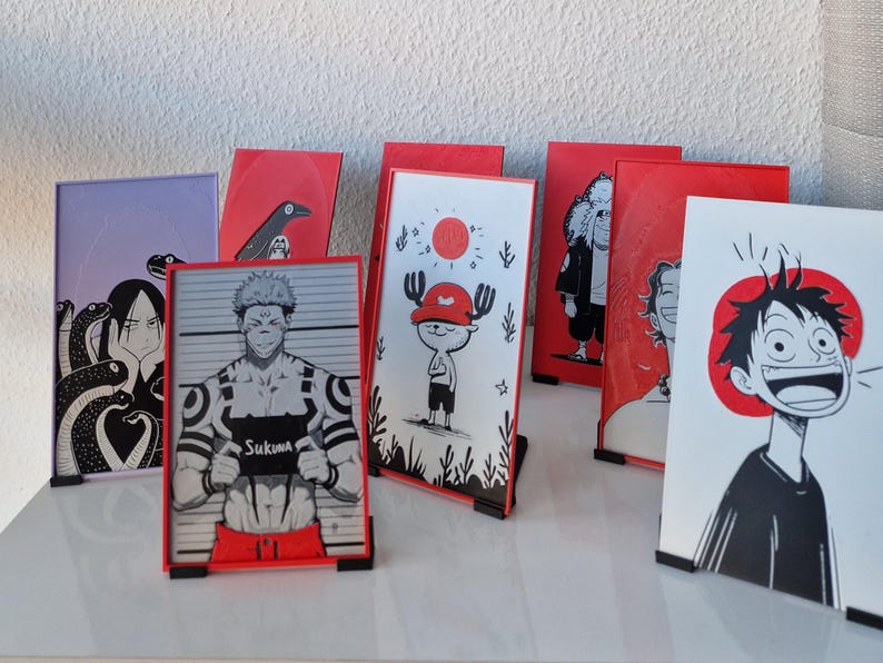 3D Printed Anime Style Art Plaque With Display Stand | PLA Decor ...
