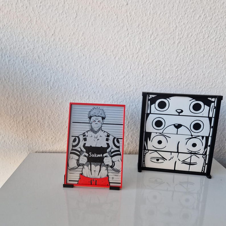 3D Printed Anime Style Art Plaque With Display Stand | PLA Decor ...