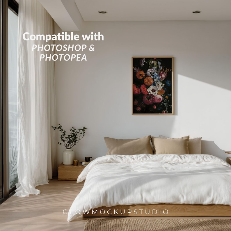 DIN A Frame Mockup, Large Poster Mockup, Bedroom Wall Art Mockup ...