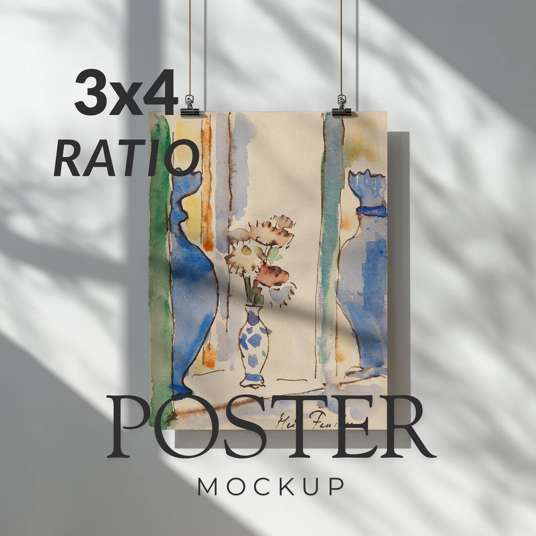Clean 3x4 Poster Mockup | Frameless Vertical Print Mockup, PSD Smart ...