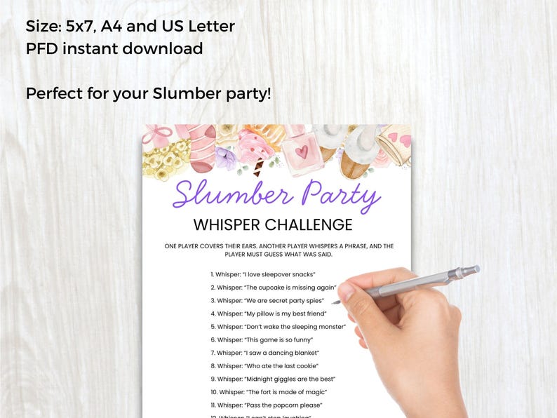 Slumber Party Games, Sleepover Games, Slumber Party Whisper Game, Teen ...
