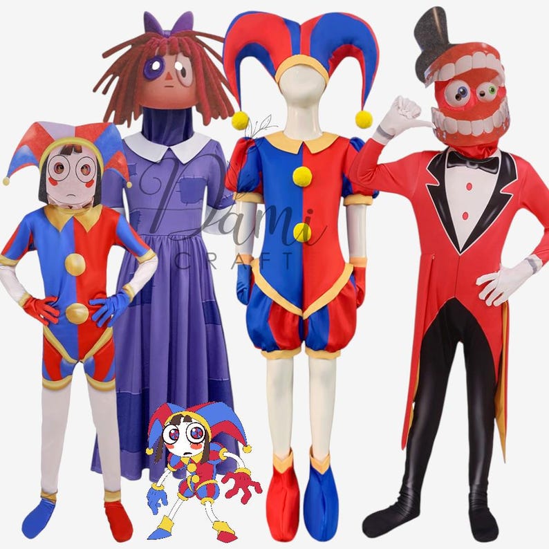 The Amazing Digital Circus Pomni Cosplay Costume, Uniform Jumpsuit Hat ...