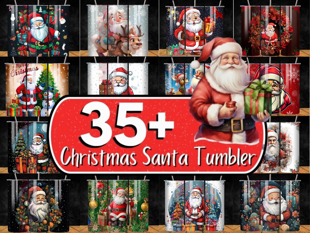 Santa Claus Tumbler Wraps | 35+ Christmas PNG Designs (digital Download ...