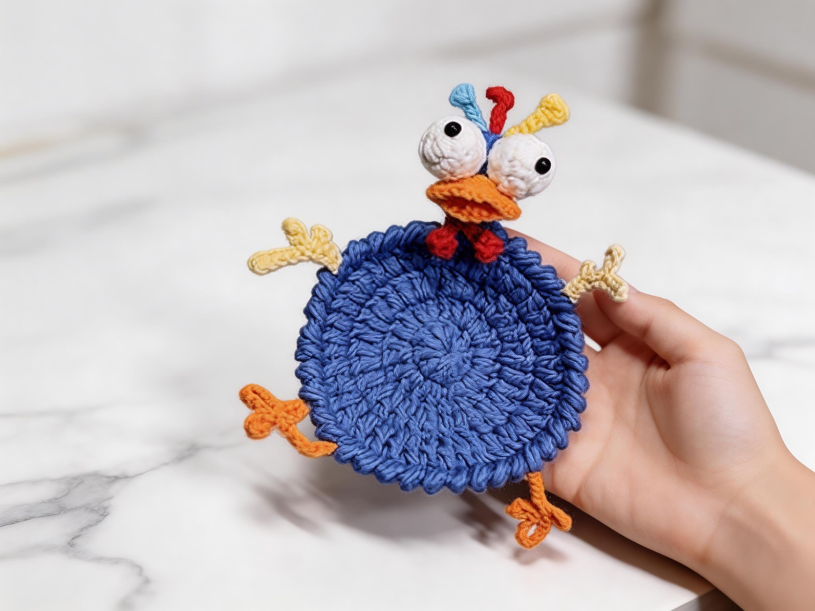 Pop up Chick Coaster Crochet Pattern PDF, Stress-relief Animal Mug Rug ...