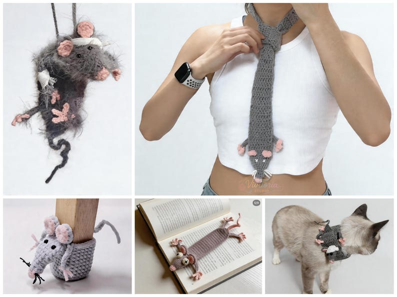 Ratte Häkelanleitungen-Bundle – 5-in-1 Maus Häkelanleitungen, Amigurumi ...