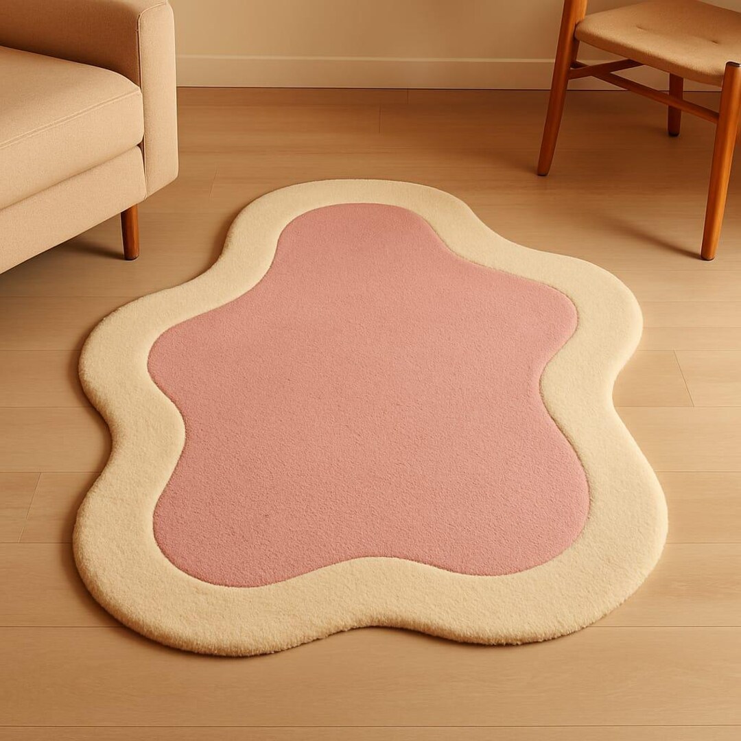 Handmade Tufted Rug | Amoeba Shape Carpet | Interior Decor | Soft Plush ...