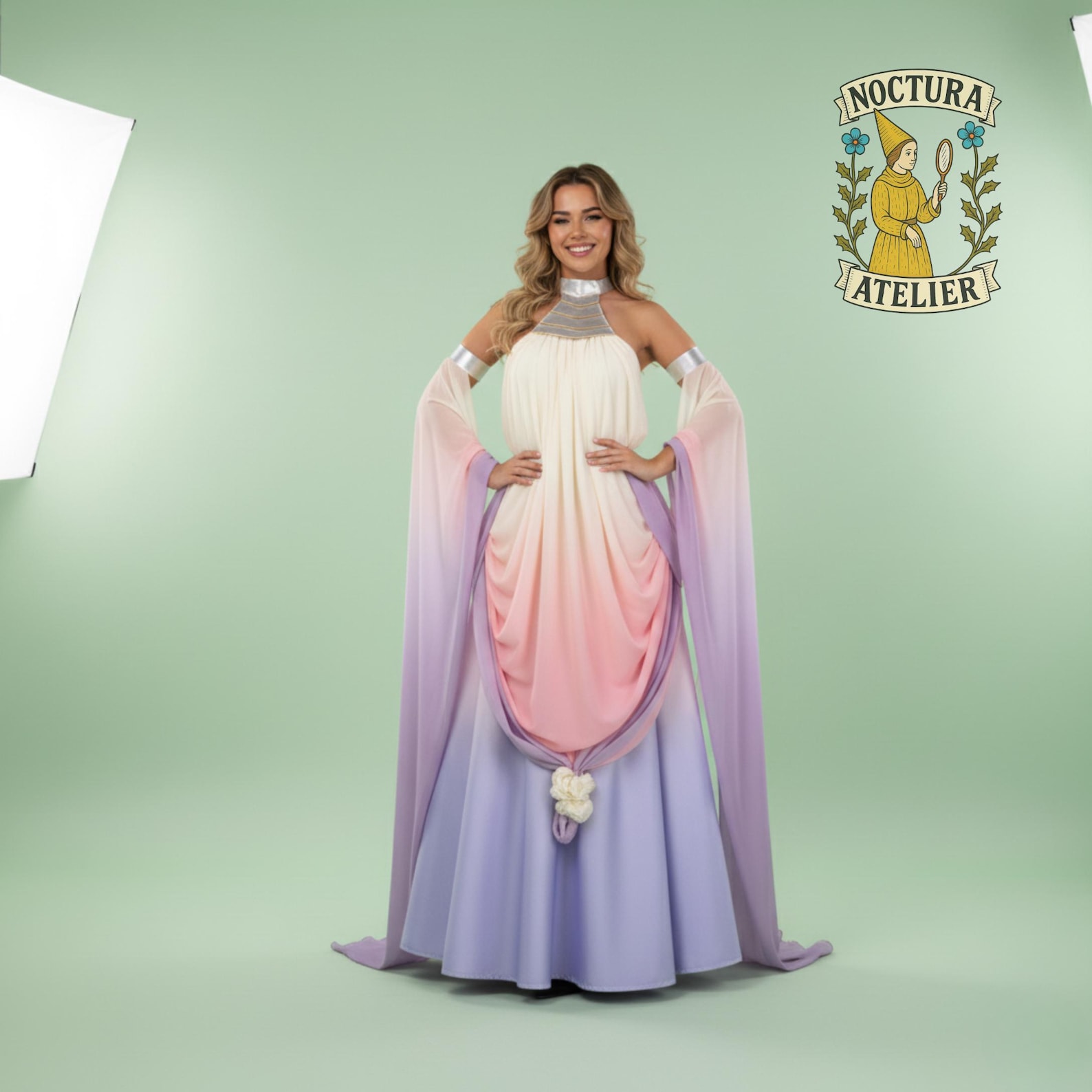 Celestial Elven Dress,galactic Princess Gown,sci-fi Royalty Costume ...