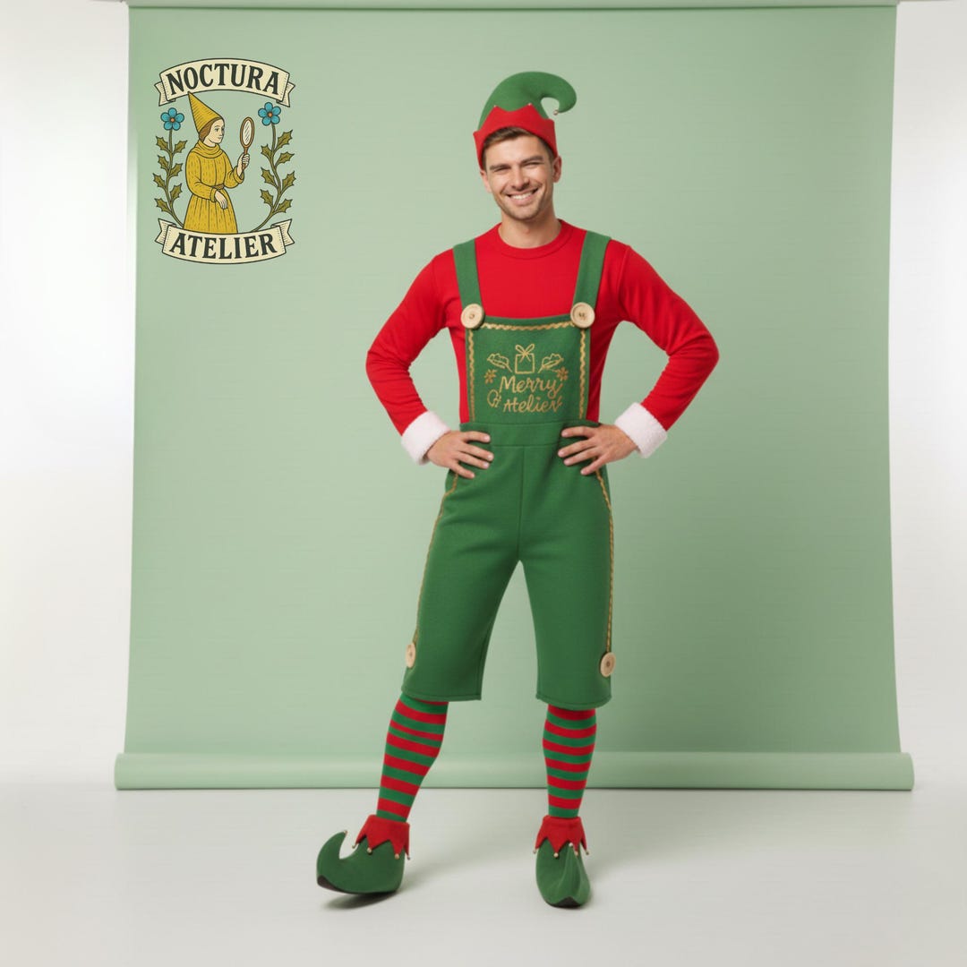 Funny Santa’s Little Helper Costume for Man,holiday Outfit With Hat ...