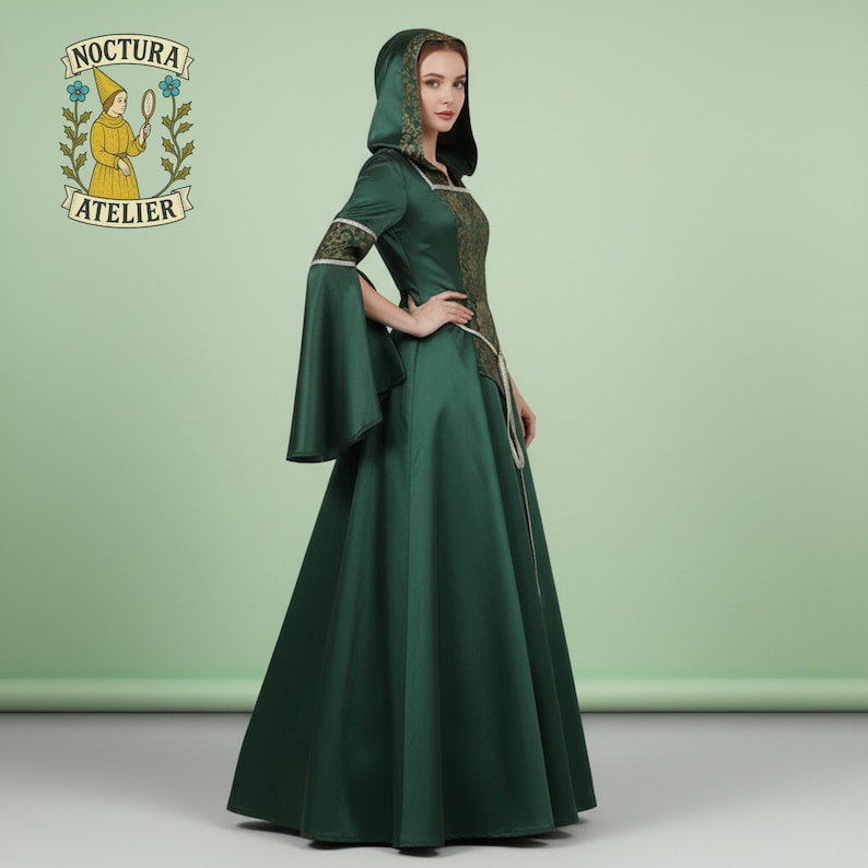 Medieval Elven Dress | Handmade Gothic Witch Victorian Dress, | Ivory ...