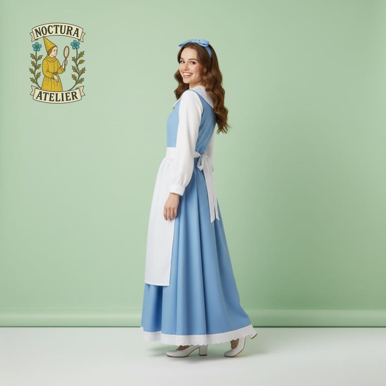 Blue Cottagecore Peasant Dress for Women, Vintage Maiden Outfit, Rustic ...