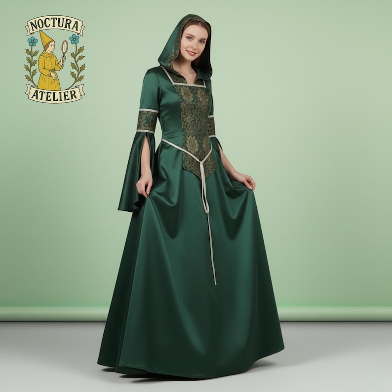 Medieval Elven Dress | Handmade Gothic Witch Victorian Dress, | Ivory ...