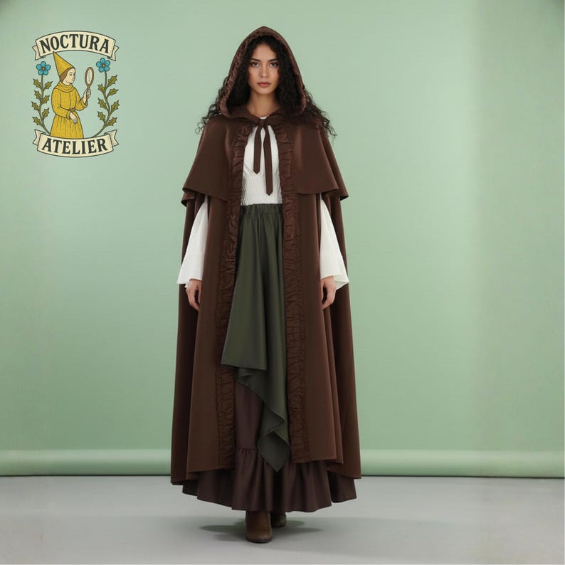 Medieval Woman Cloak | Handmade Gothic Witch Cloak | Medieval Hooded ...
