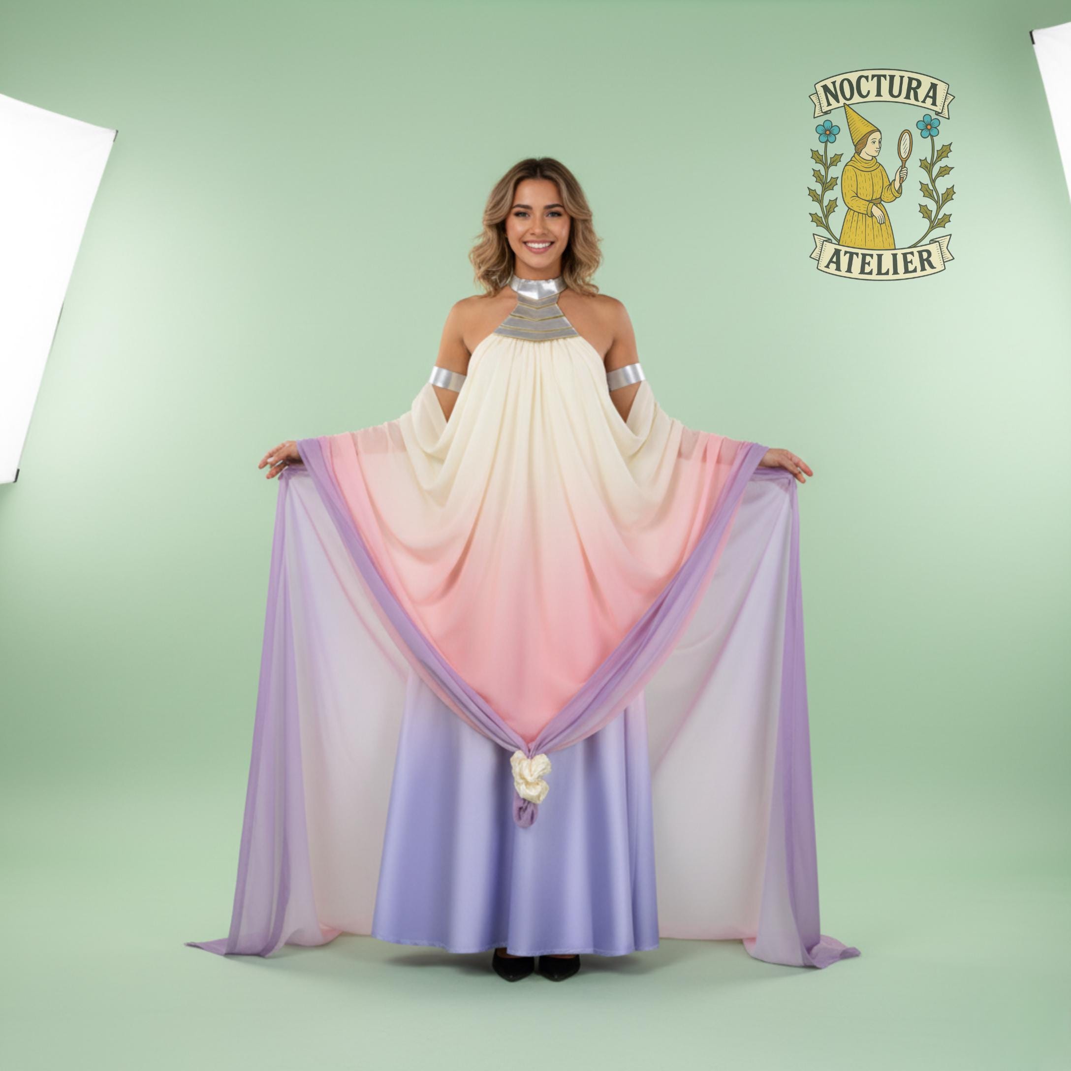 Celestial Elven Dress,galactic Princess Gown,sci-fi Royalty Costume ...