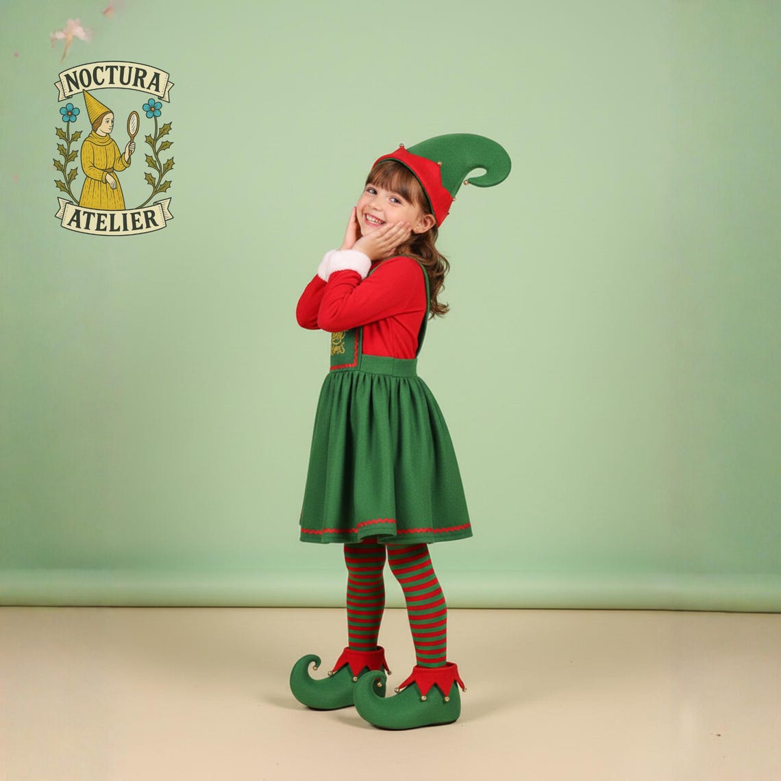 Kids Christmas Elf Costume,holiday Dress-up Cosplay,green Santa’s ...