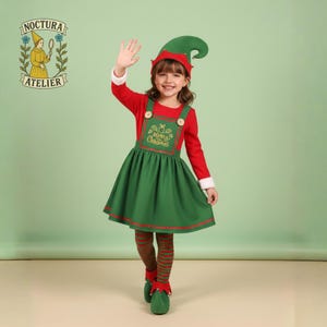 Kids Christmas Elf Costume,holiday Dress-up Cosplay,green Santa’s ...