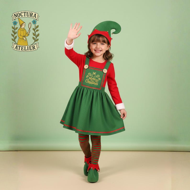 Kids Christmas Elf Costume,holiday Dress-up Cosplay,green Santa’s ...
