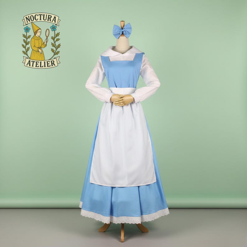 Blue Cottagecore Peasant Dress for Women, Vintage Maiden Outfit, Rustic ...