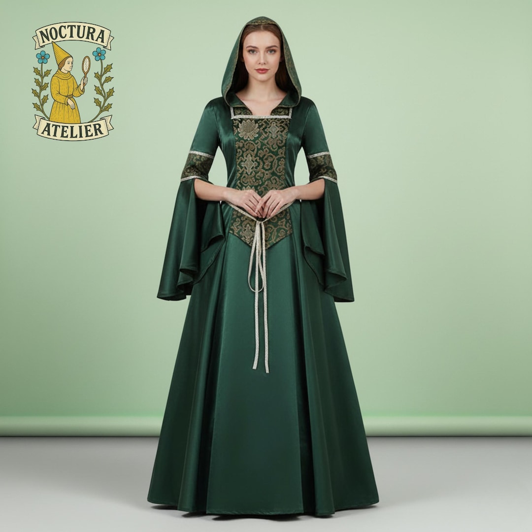 Medieval Elven Dress | Handmade Gothic Witch Victorian Dress, | Ivory ...