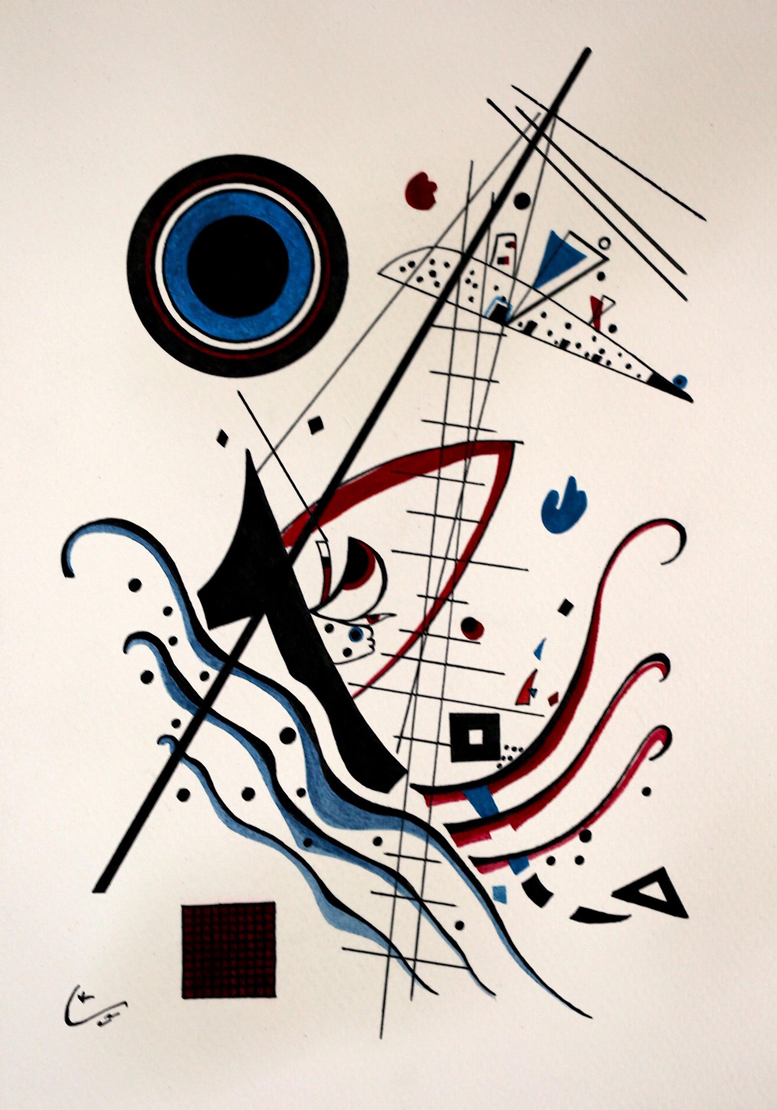 Original Hand-painted Kandinsky Inspired Watercolor Painting – Abstract ...