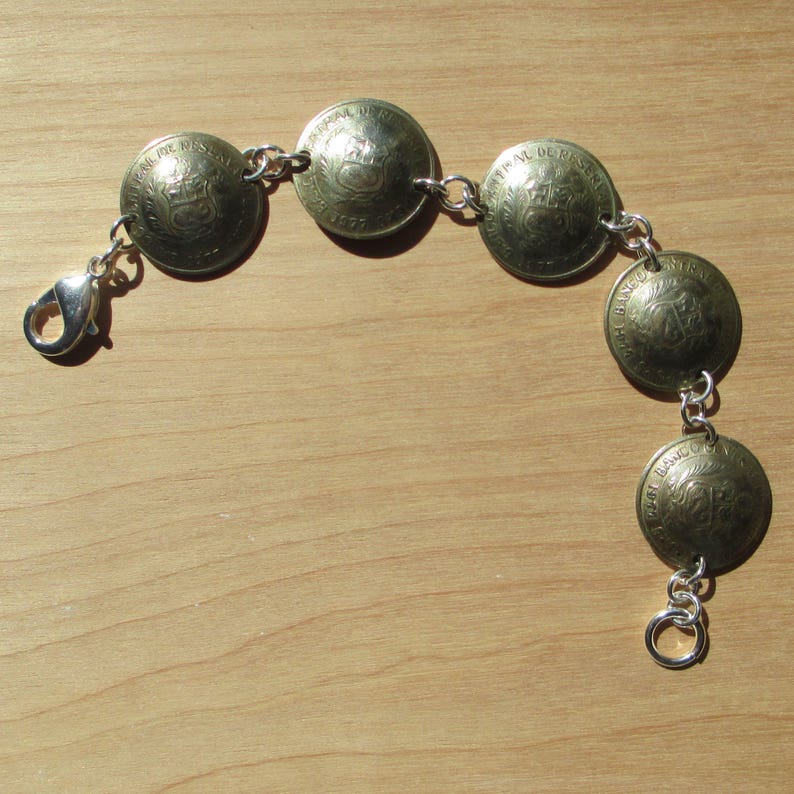 Peru Tupac Amaru Coin Bracelet - Etsy