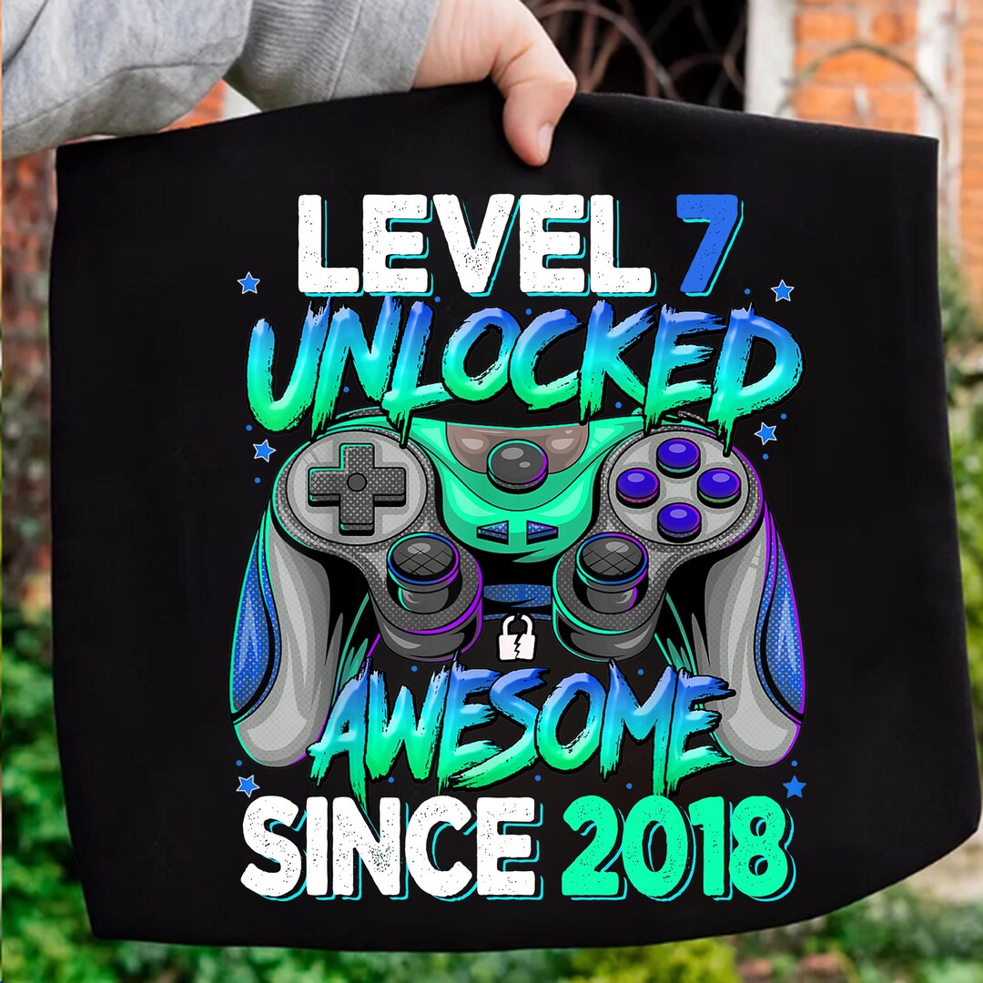 Level 7 Unlocked Birthday Png, 7th Birthday Boy Gamer Png, 7th Birthday ...