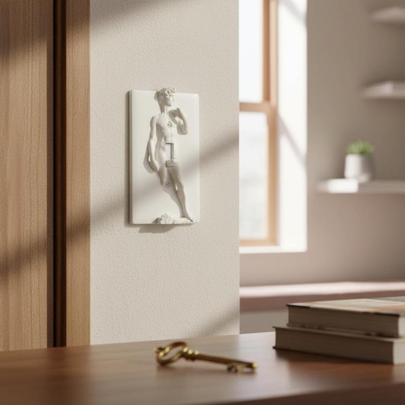 Michelangelo's David Light Switch Cover, 3D Sculptural Funny Switch ...