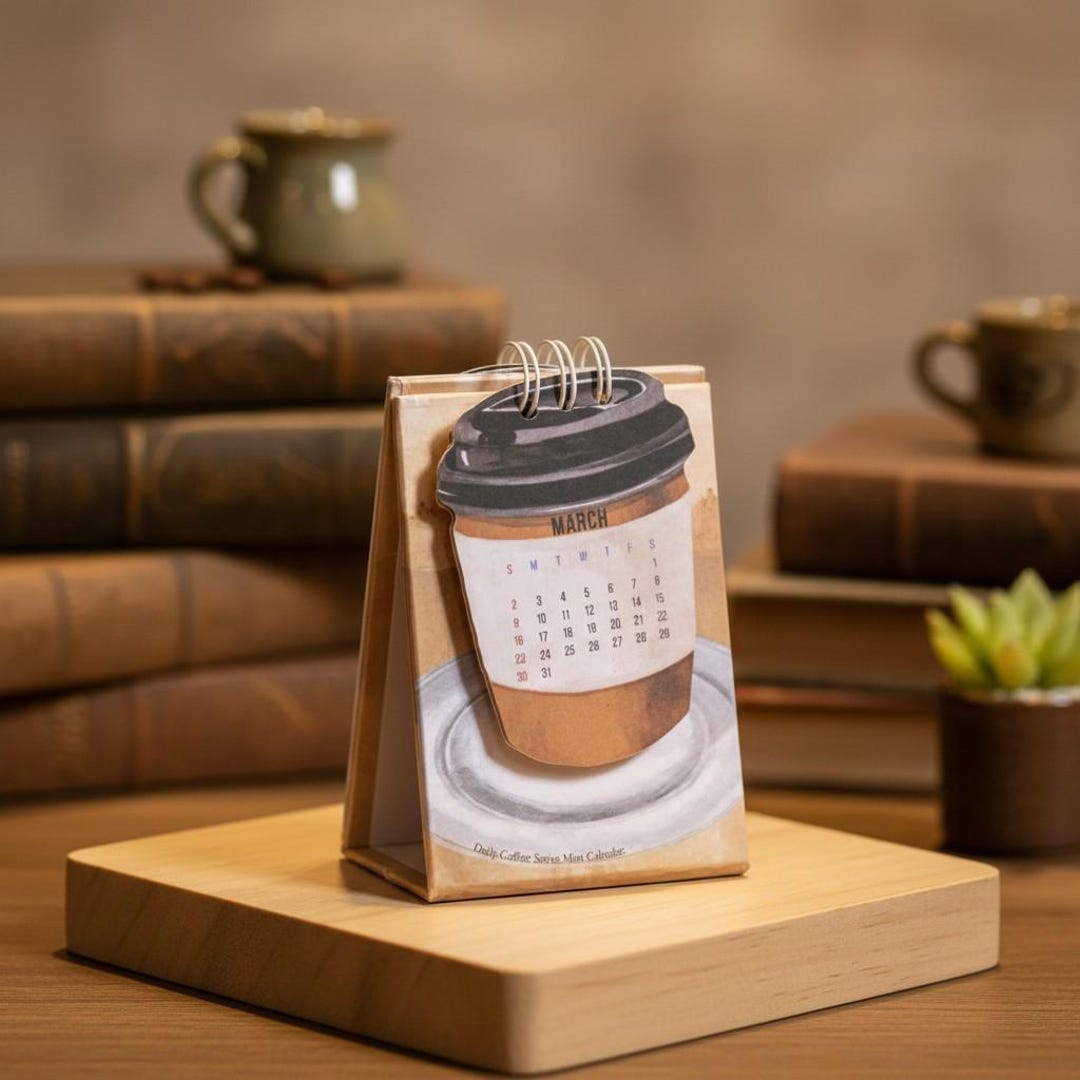 2026 Coffee Theme Desk Calendar - Mini Writable Planner With Monthly ...