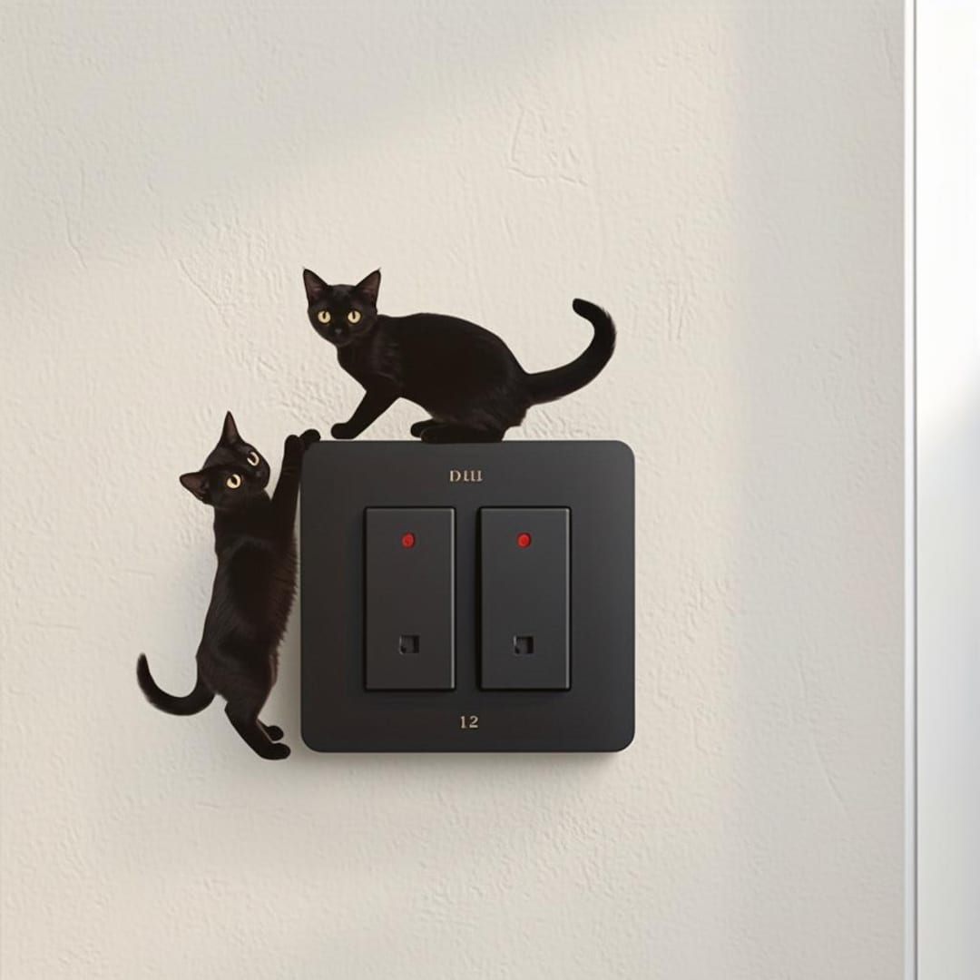 Playful Cats Light Switch Sticker – Removable PVC Decor - Etsy
