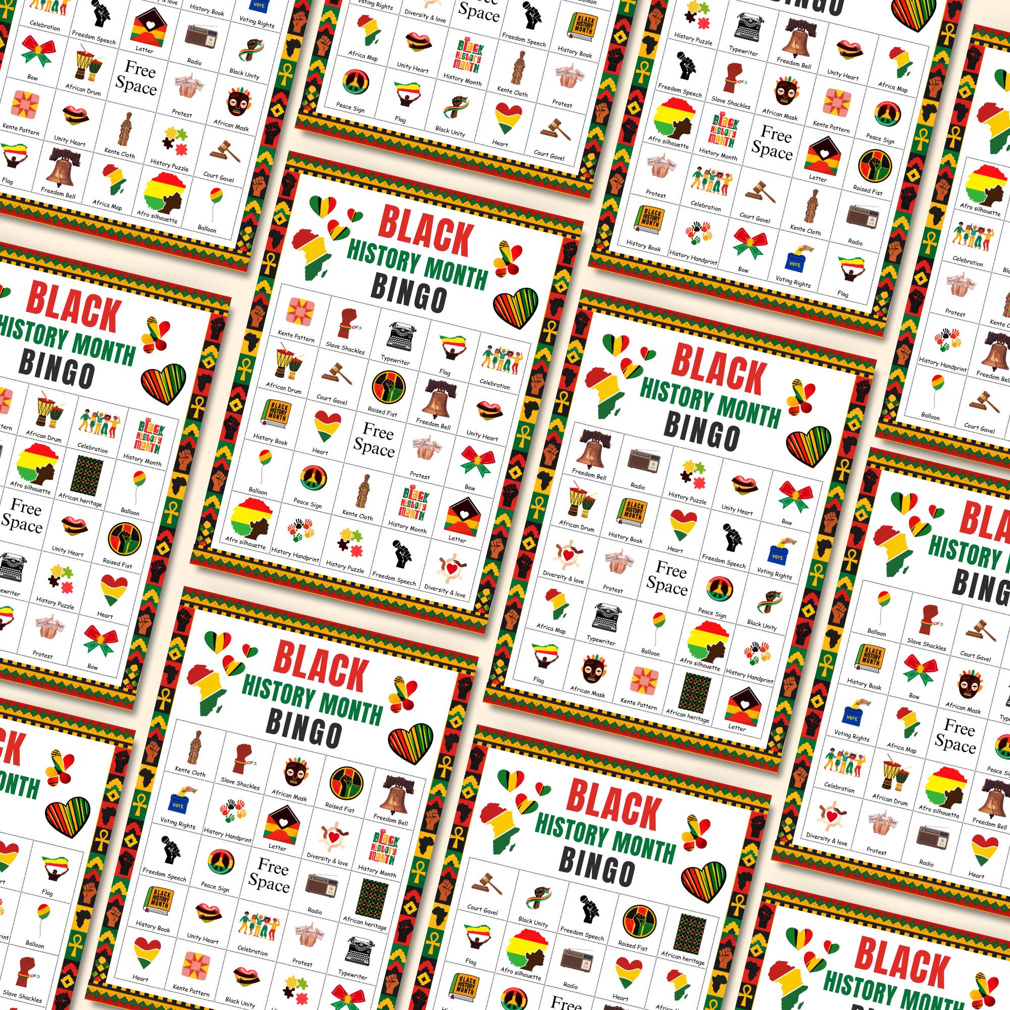 50 Black History Bingo Cards, Black History Month Bingo Game, Black ...