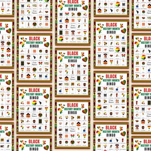 50 Black History Bingo Cards, Black History Month Bingo Game, Black ...