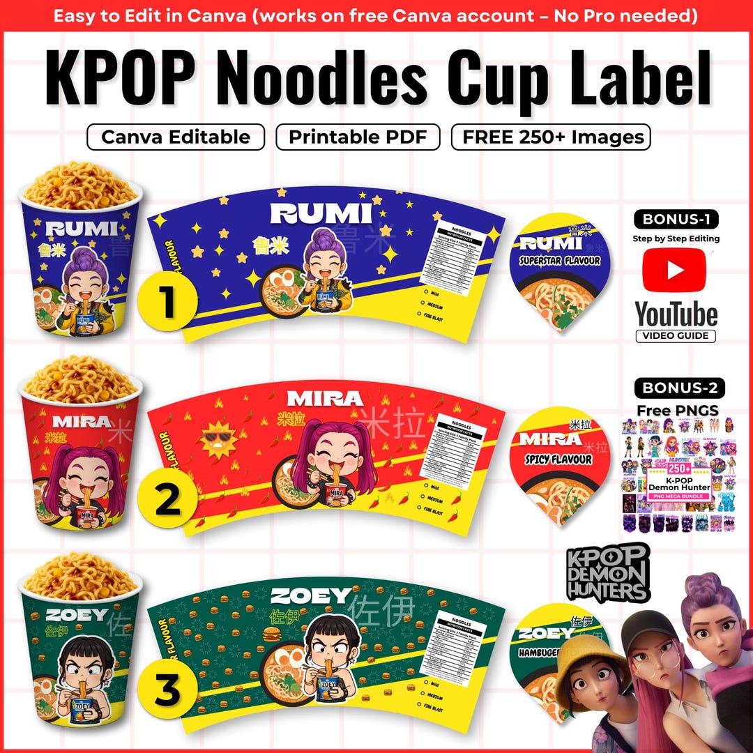 Canva Editable Custom Name K Pop Demon Hunter, Kpop Demons Hunter ...