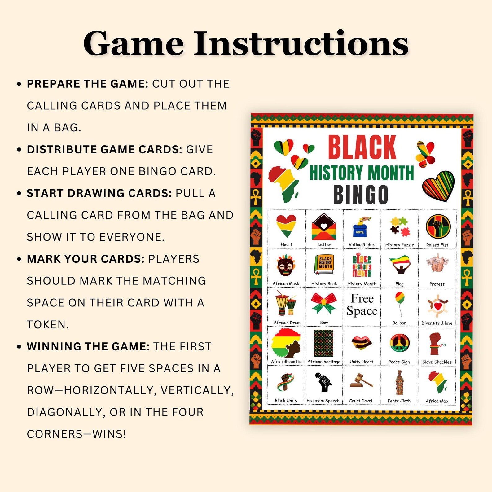 50 Black History Bingo Cards, Black History Month Bingo Game, Black ...