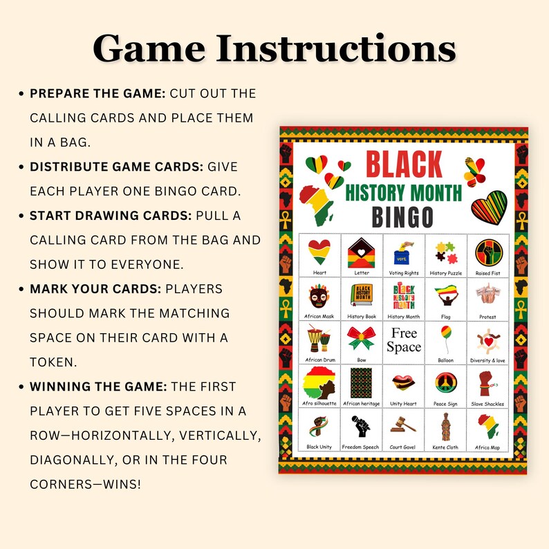50 Black History Bingo Cards, Black History Month Bingo Game, Black ...